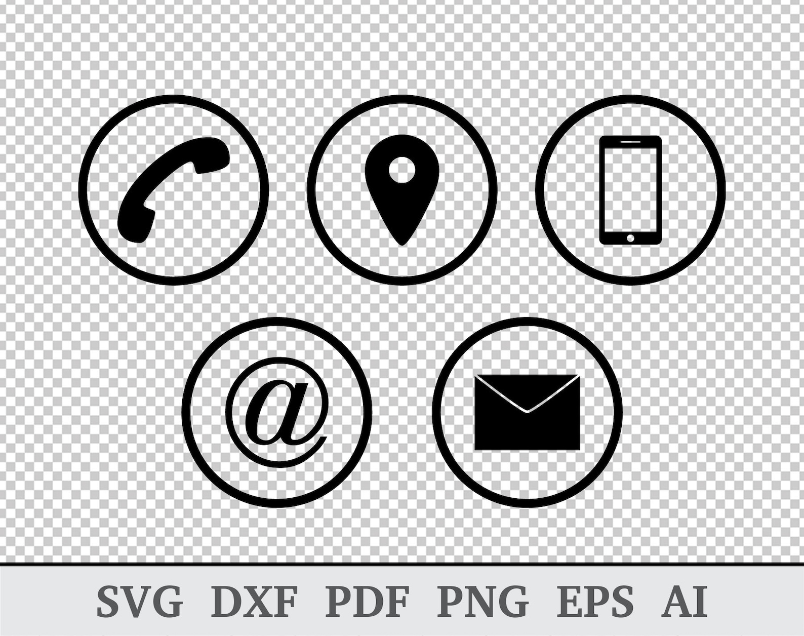 Telefoon Icoon SVG Mail SVG Envelop svg Neem contact met - Etsy Nederland