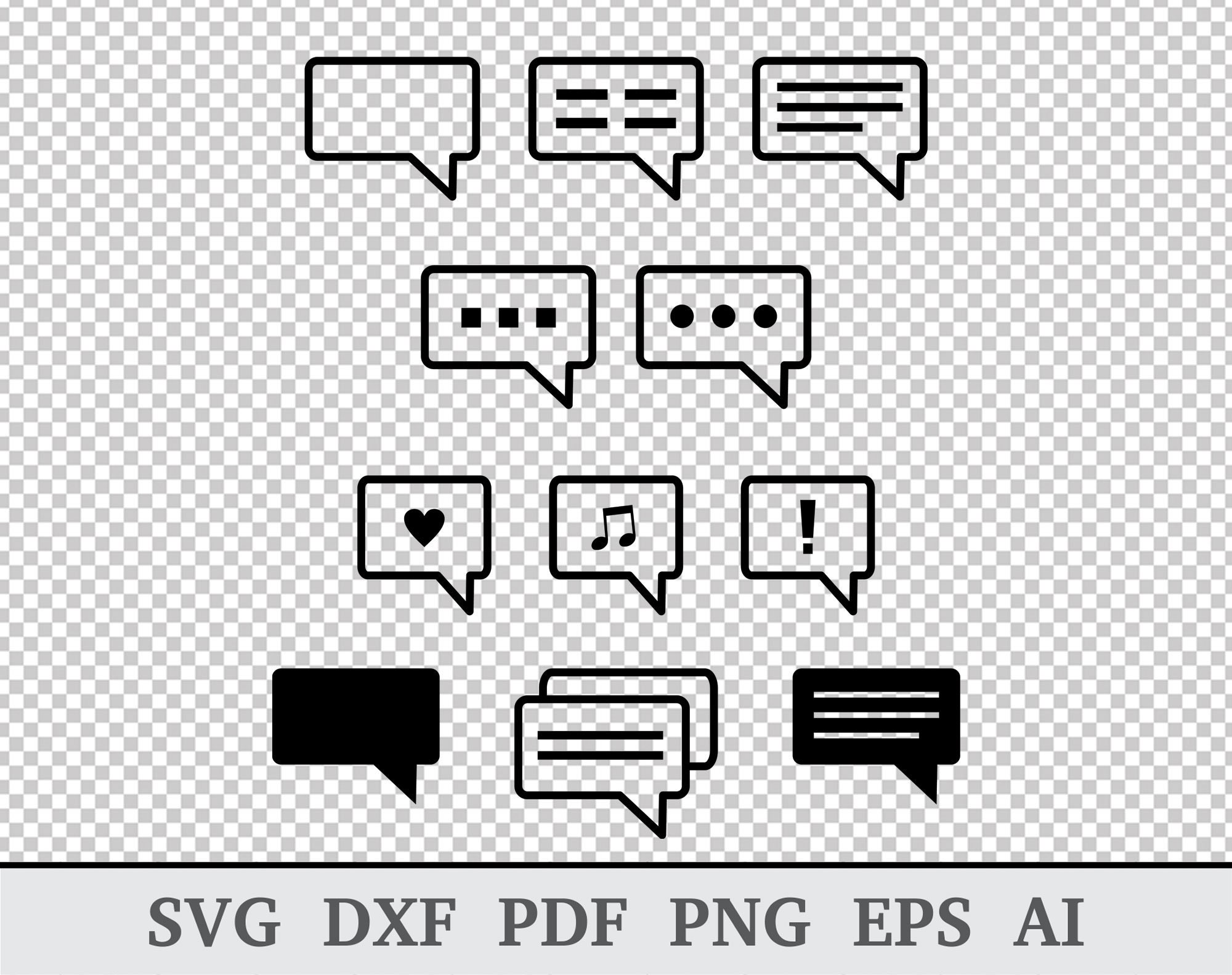 Sprechblase SVG Sprechblase Clipart Sprechblase Vector Chat - Etsy Schweiz