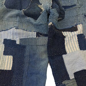 Vintage 40's Japanese Indigo Denim Boro Patchwork Sashiko Repaired ...