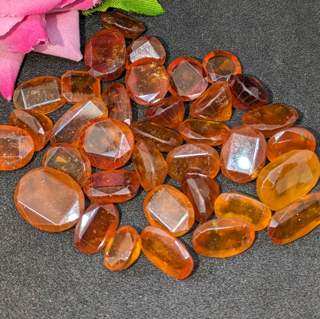 Natural Hessonite Gemstone Lot, Honey Brown Color Oval-shaped Loose ...