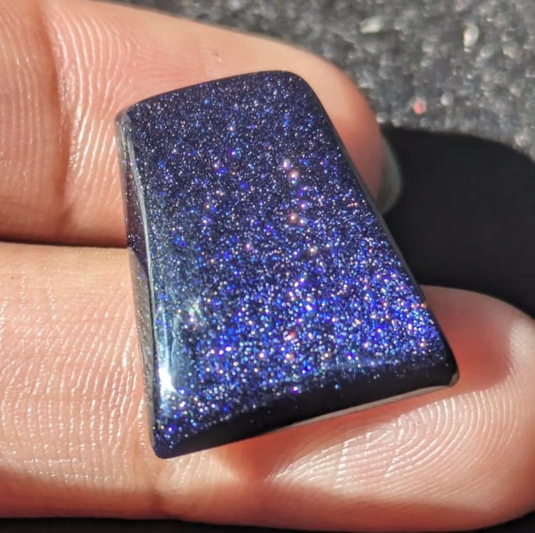 Sunstone Cabochon, Blue Sunstone Fancy Shape Loose Gemstone, Natural ...