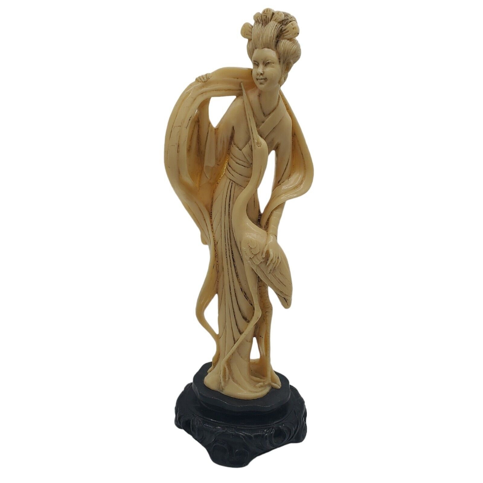 Signed A Santini Sculpture Asian Geisha 12 Stork Oriental MCM Vintage ...