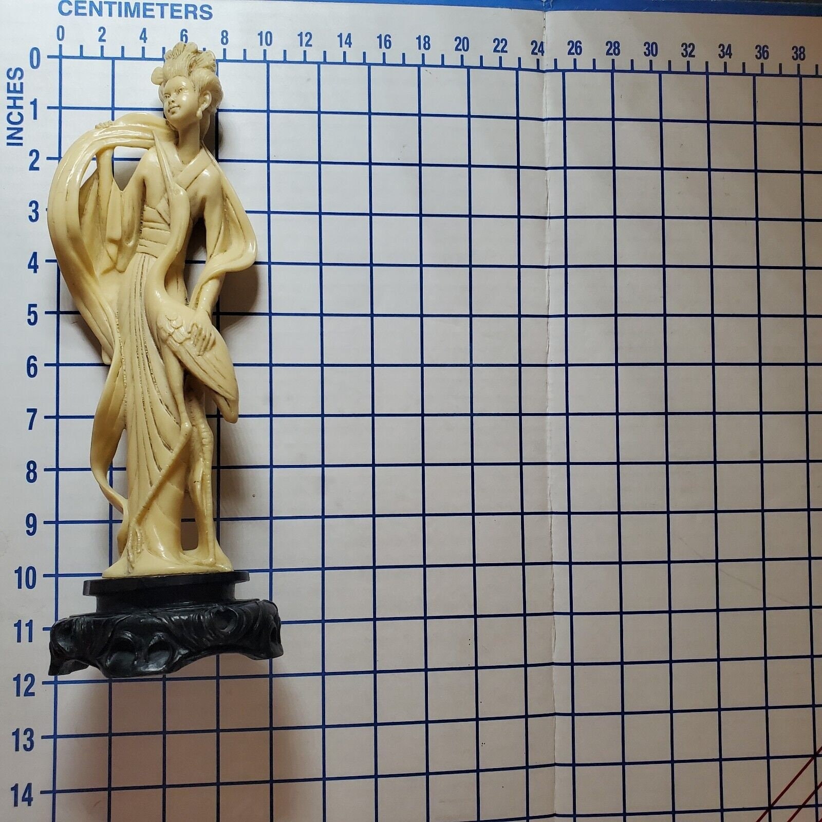 Signed A Santini Sculpture Asian Geisha 12 Stork Oriental MCM Vintage ...