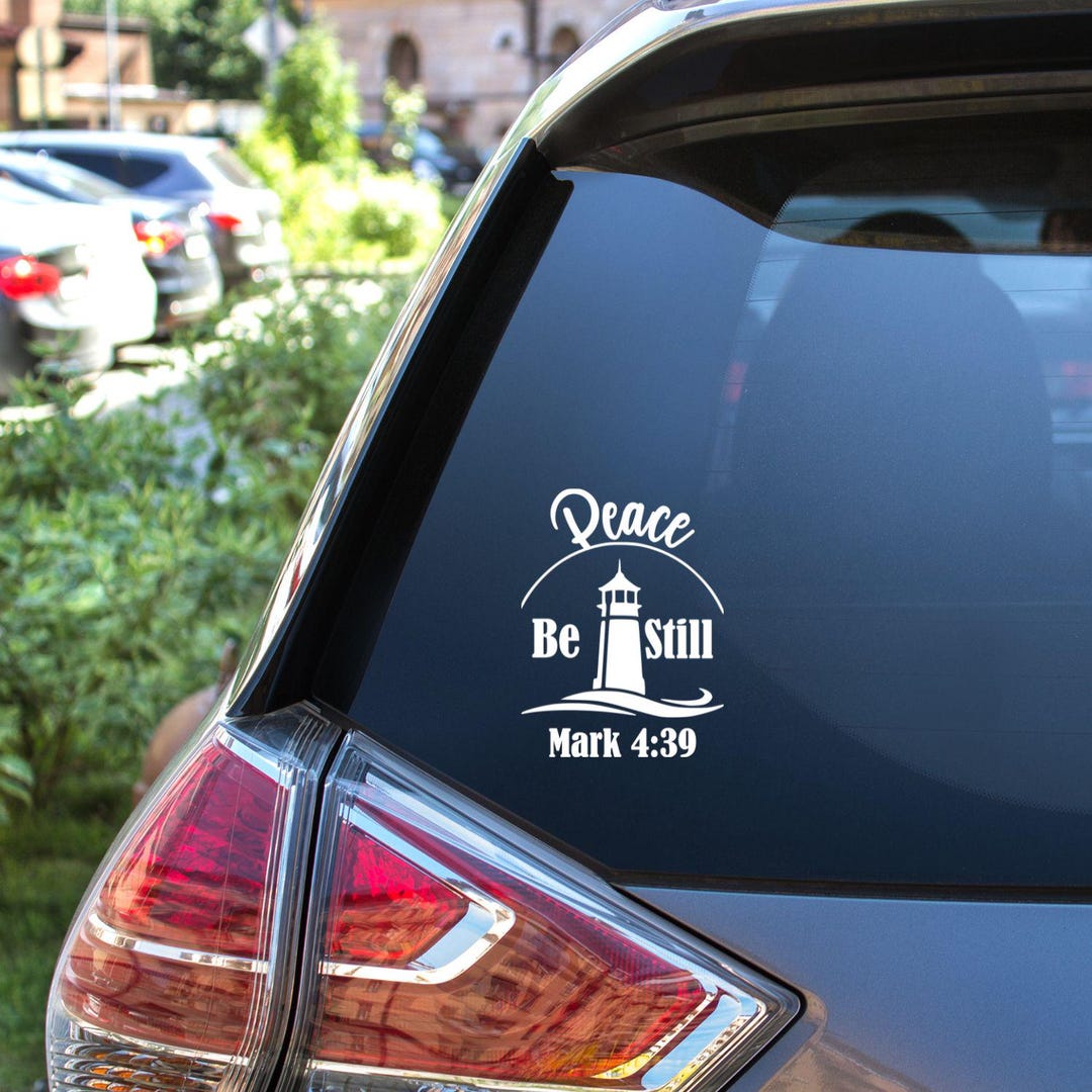 Peace Be Still Vinyl Decal; Christian Window Decals; Decals for Laptops ...