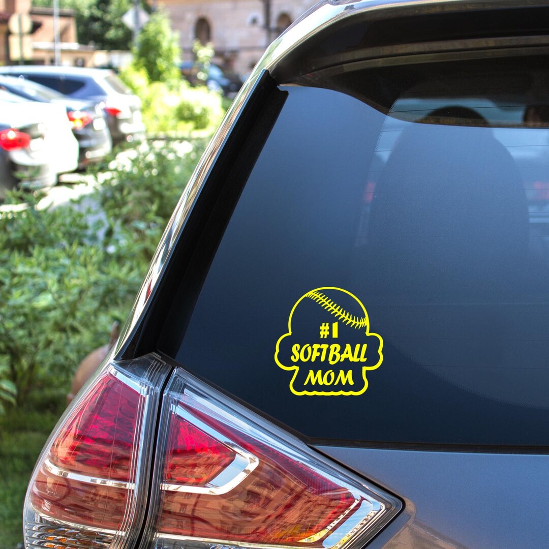 Softball and Baseball Themed Sports Vinyl Decals; Sports Themed Window ...