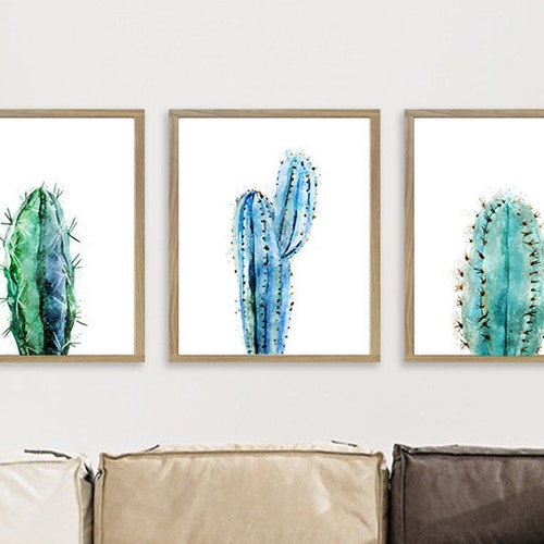 Cactus Print Watercolor Cactus Wall Art Instant Download | Etsy