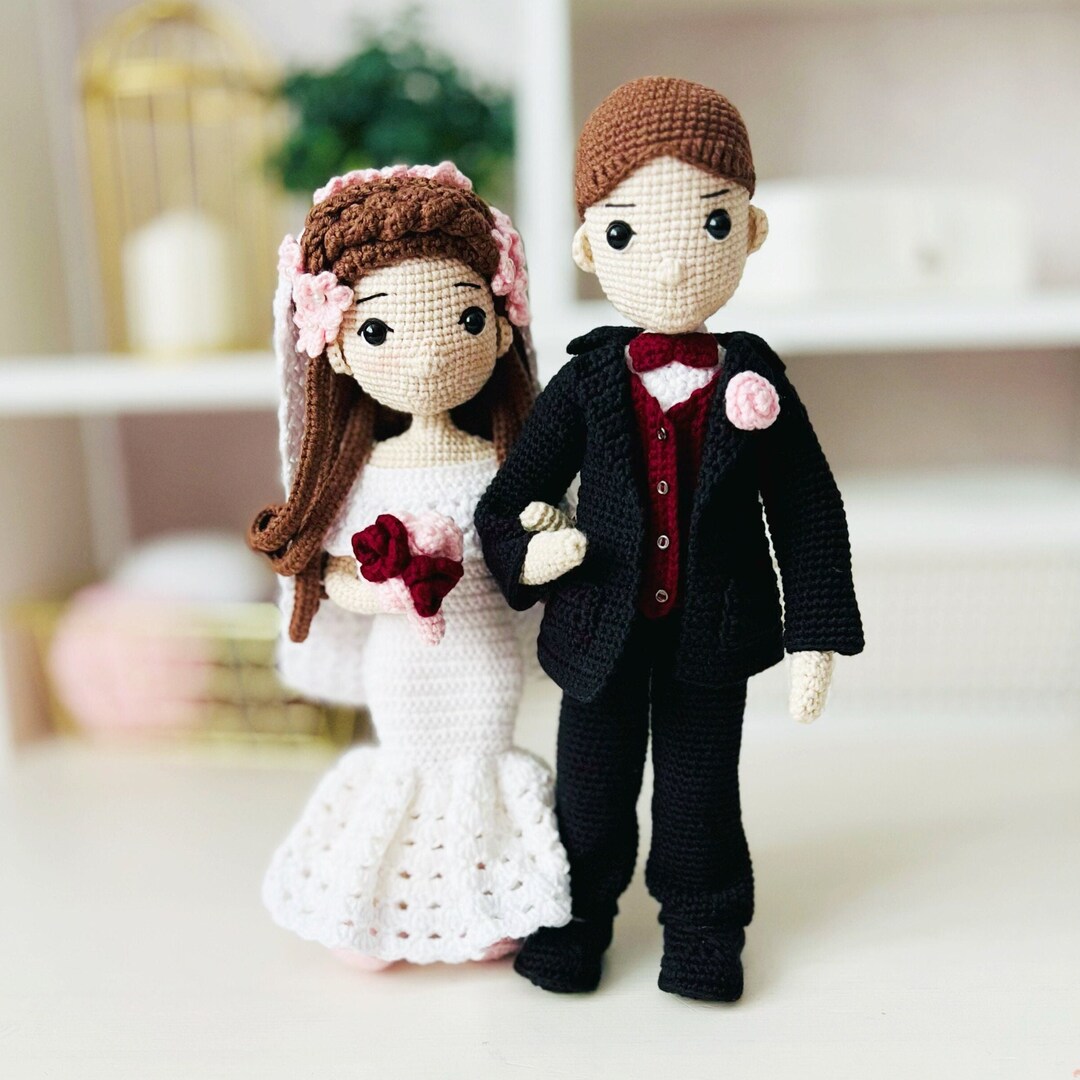 BRIDE and GROOM Crochet Pattern, Crochet Doll Pattern, Amigurumi Doll ...