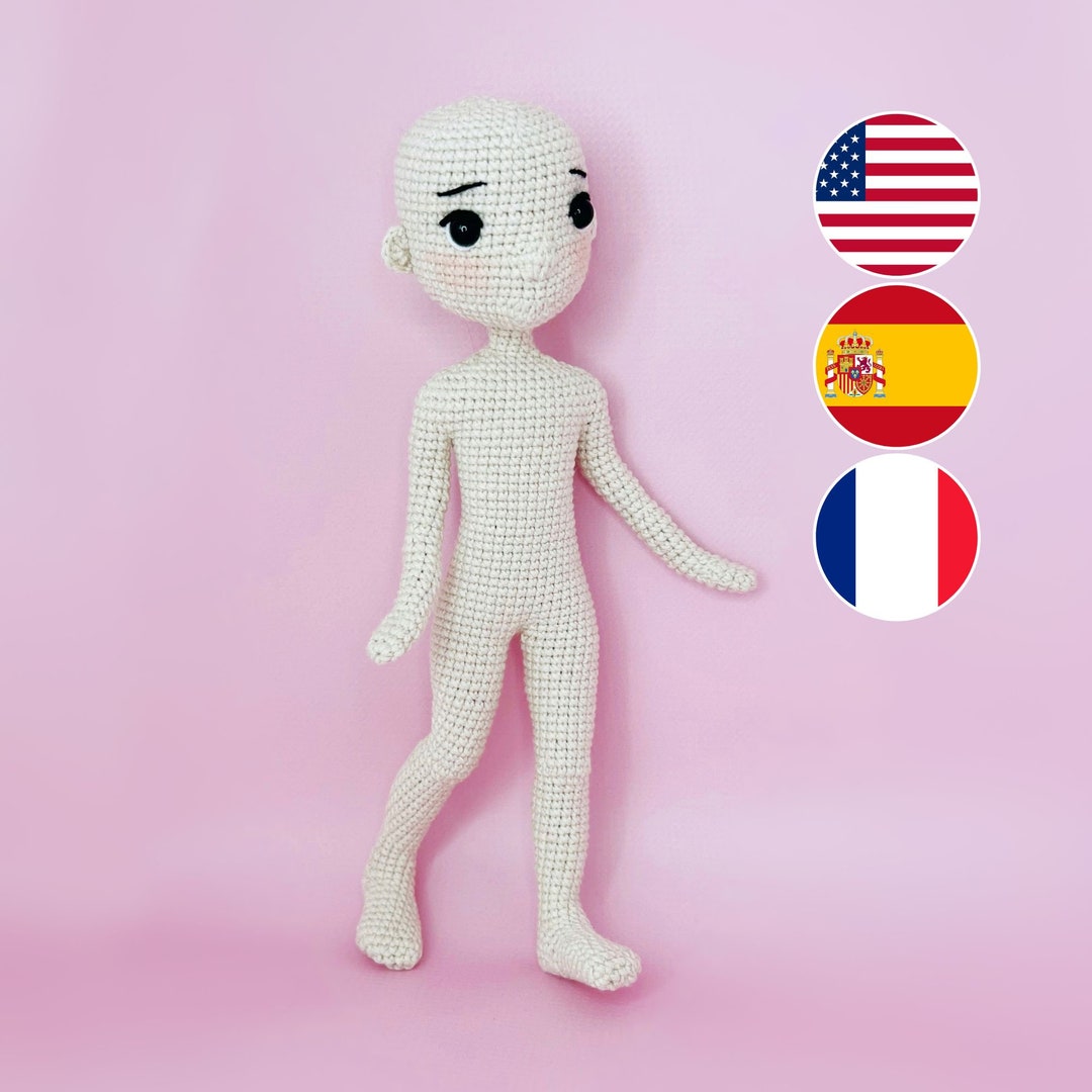 Amigurumi Doll Body Crochet Pattern, 9" Girl Base (PDF Pattern) - Etsy