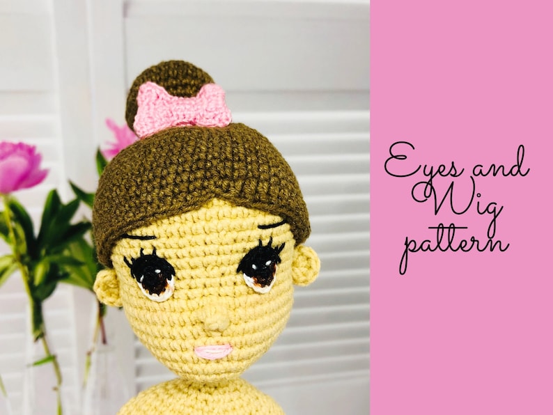 Crochet Eyes Pattern, Amigurumi Doll Hair Pattern, Crochet Toy Eyes ...
