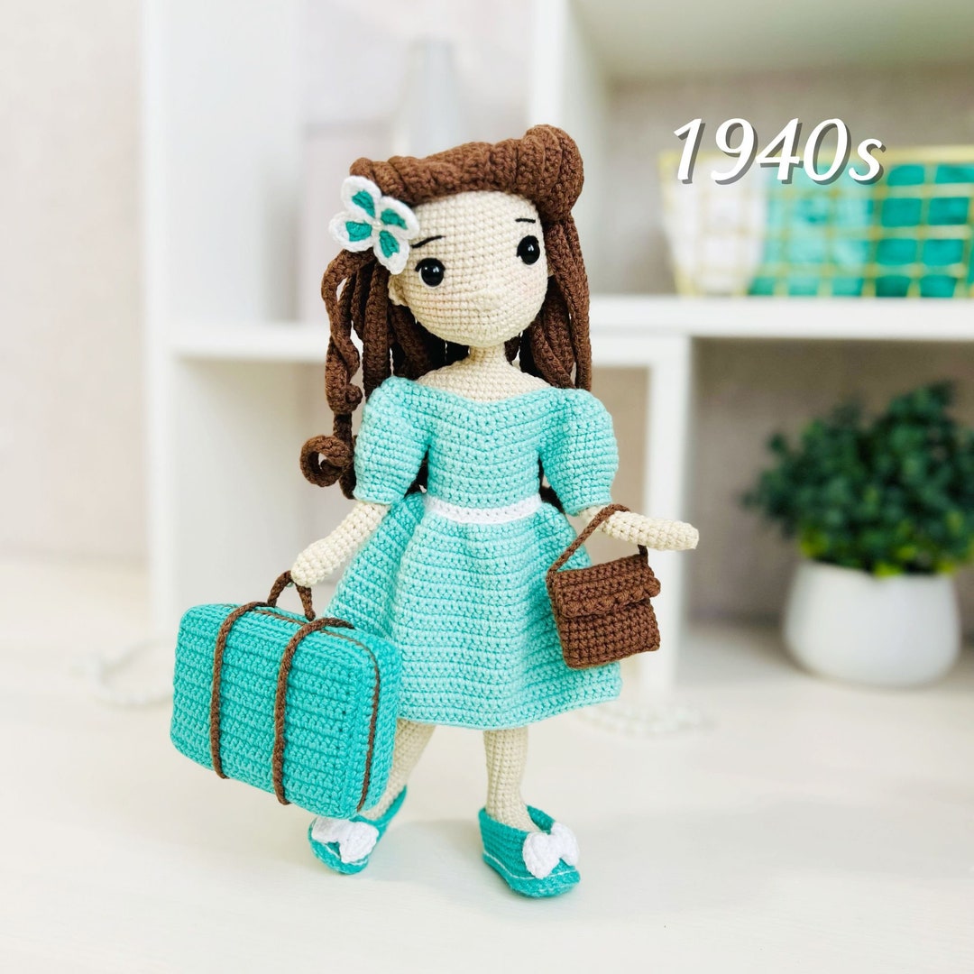 Crochet Doll Pattern, Amigurumi Doll Pattern, Doll Suitcase Crochet ...