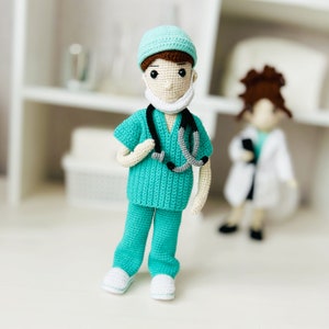 Crochet Doctor Doll Pattern, Stethoscope Amigurumi (PDF Pattern) - Etsy