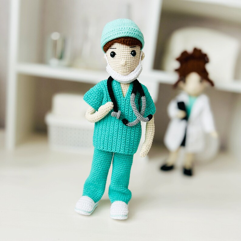 Crochet Doctor Doll Pattern, Stethoscope Amigurumi (PDF Pattern) - Etsy