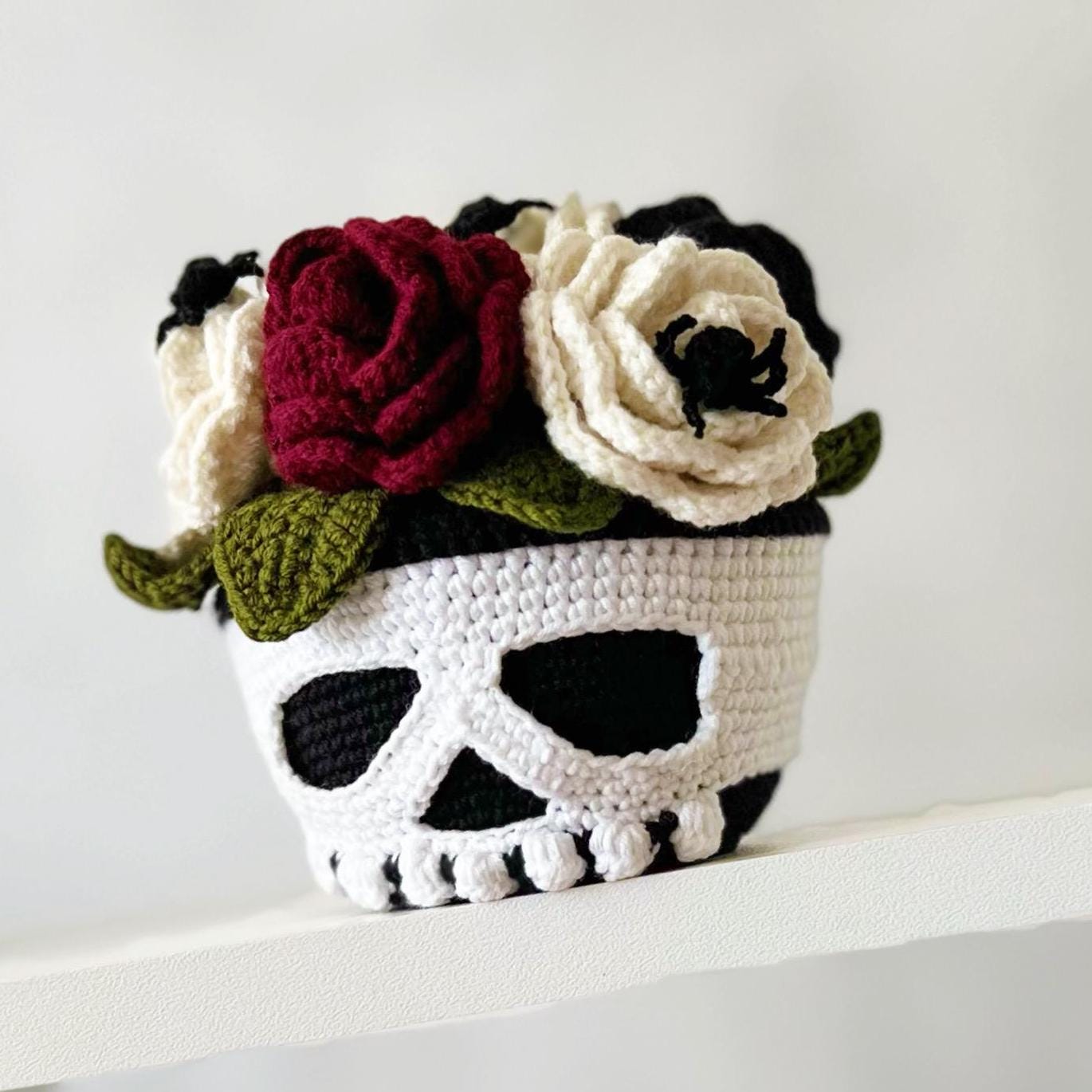 Skull Flower Pot Crochet Pattern, Halloween Amigurumi (PDF Pattern) - Etsy