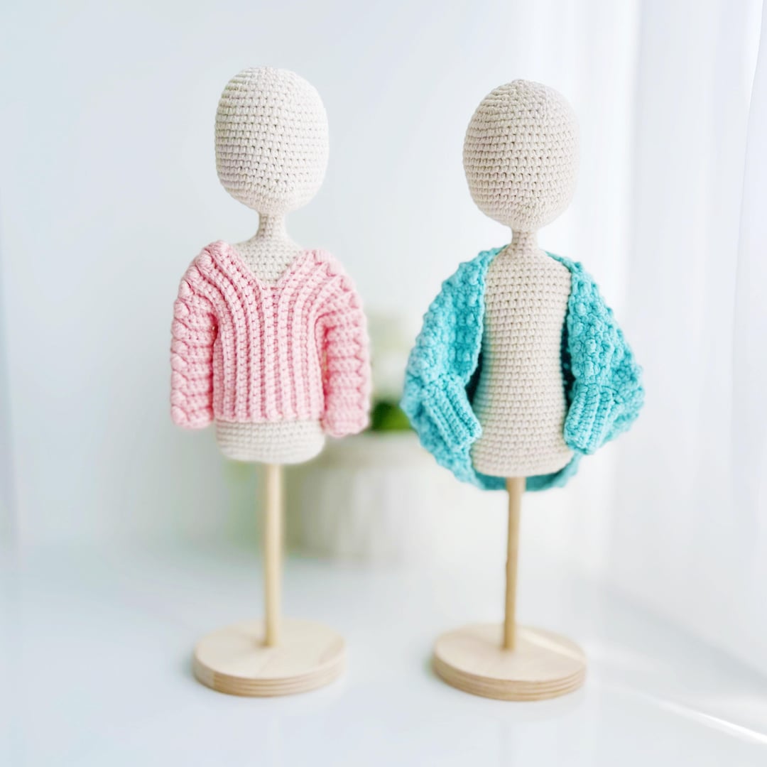 Crochet Doll Sweater and Cardigan Outfit Pattern (PDF Download) - Etsy