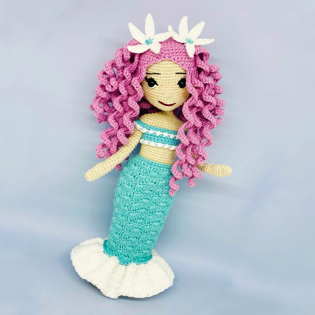 Crochet Doll Pattern, Amigurumi Mermaid Doll Pattern, Crochet Mermaid ...