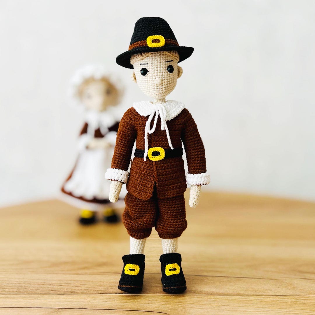 Amigurumi Pilgrim Pattern, Crochet Pilgrim Pattern, Crochet Pilgrim ...