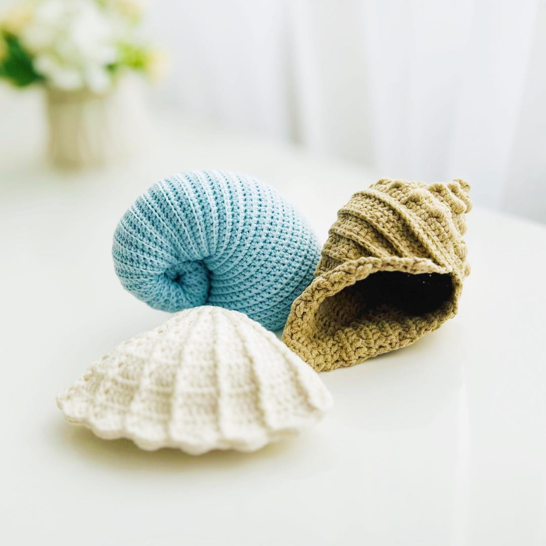 Crochet Seashell Amigurumi Pattern, Conch, Scallop, Ammonite (PDF) - Etsy