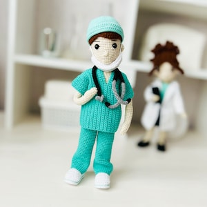 Amigurumi DOCTOR Pattern, Crochet Doctor Pattern, Crochet Doctor Doll ...