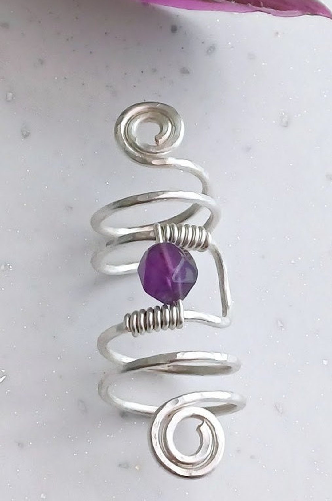 Amethyst Splint Style Ring, Gem Stone Support Ring, EDS, Arthritis ...