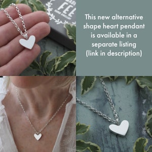 Chunky Solid Sterling Silver Heart Pendant Necklace - Unique Handmade ...
