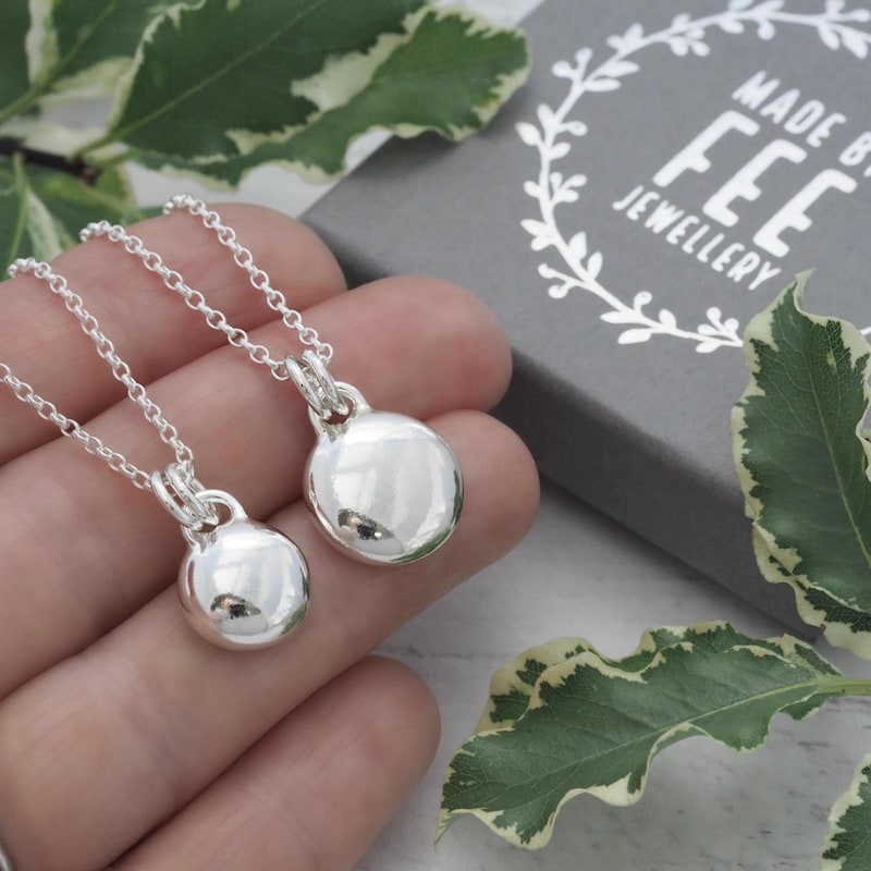 Silver Round Nugget Pendant - Etsy UK