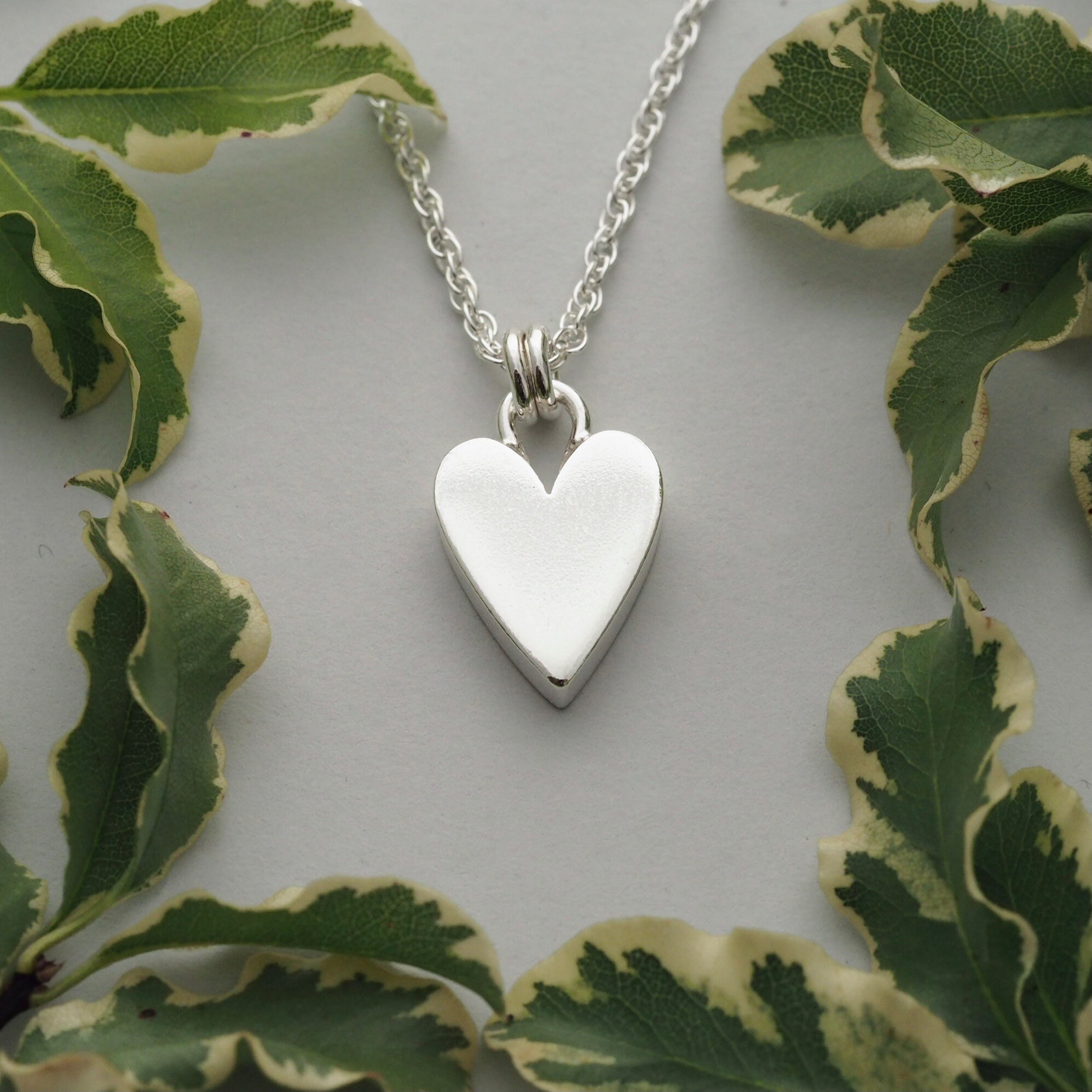 Chunky Solid Sterling Silver Heart Pendant Necklace Unique - Etsy