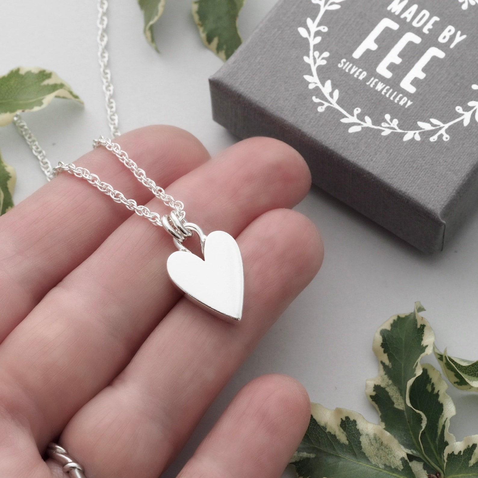 Chunky Solid Sterling Silver Heart Pendant Necklace Unique - Etsy