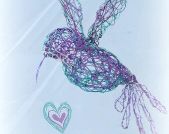 Wire bird sculpture | Etsy