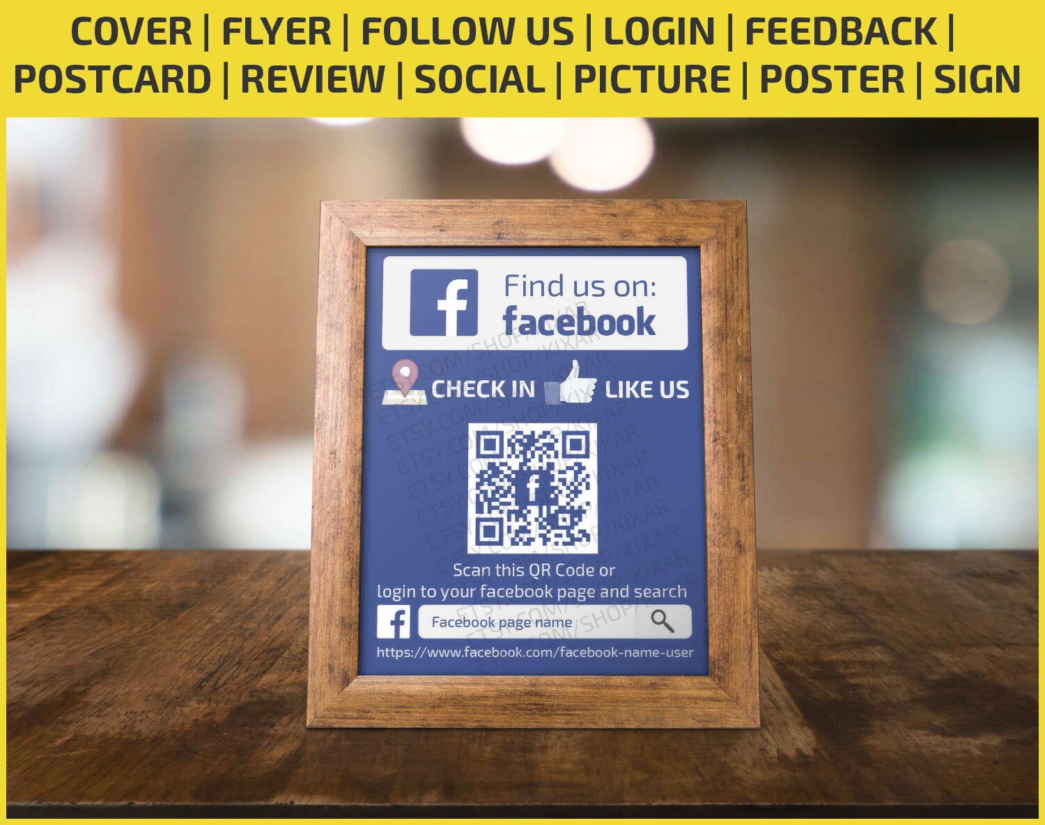 Find Us On Facebook Cover Flyer Follow Us Login Etsy