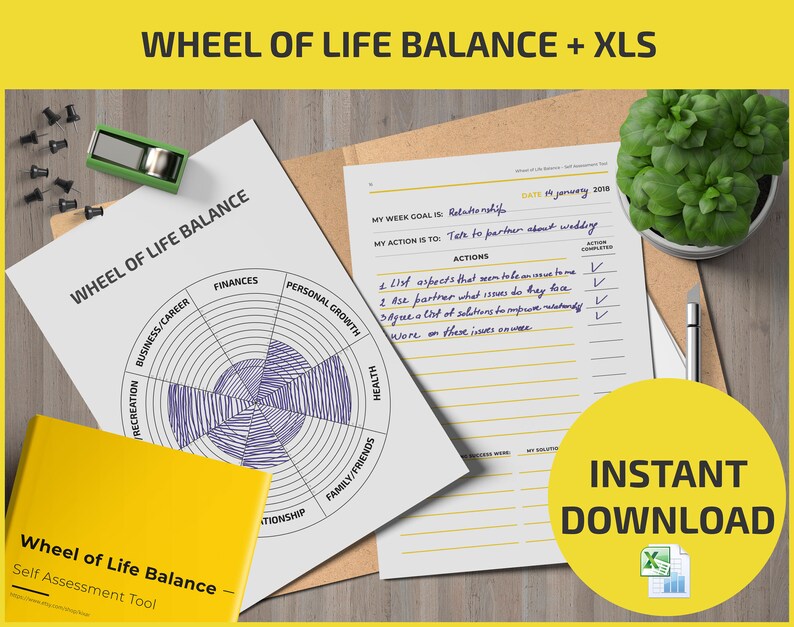 Life Balance Wheel / PDF / Printable / Personal test / Wheel | Etsy