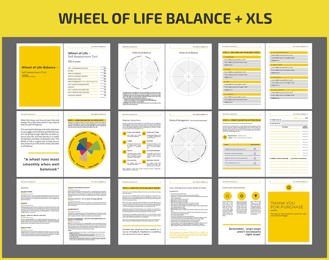 Life Balance Wheel / PDF / Printable / Personal test / Wheel | Etsy