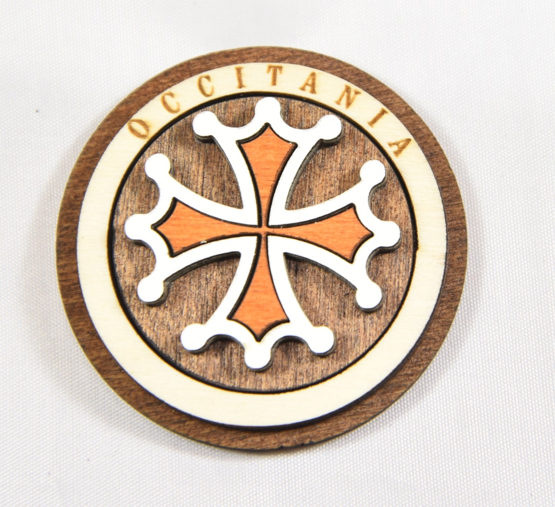 Croix Occitane, Grand Magnet, Bois, Peint à La Main, Occitania, Découpe ...