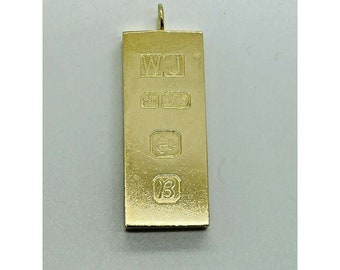 Mens Gold Bar Pendant - Etsy