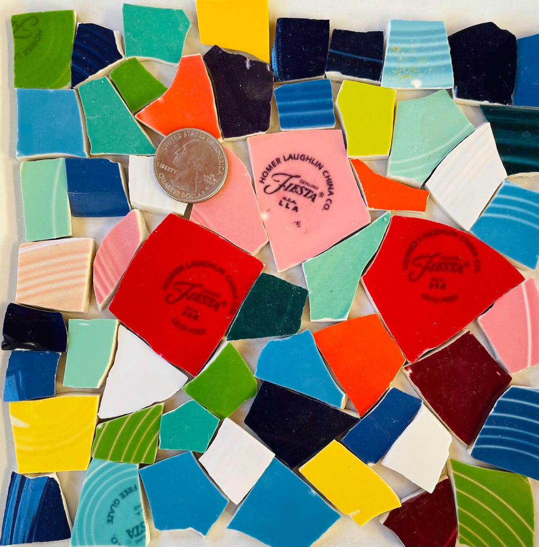 Mosaic Art and Crafts Supplies - Bright Multi-colored Broken China ...