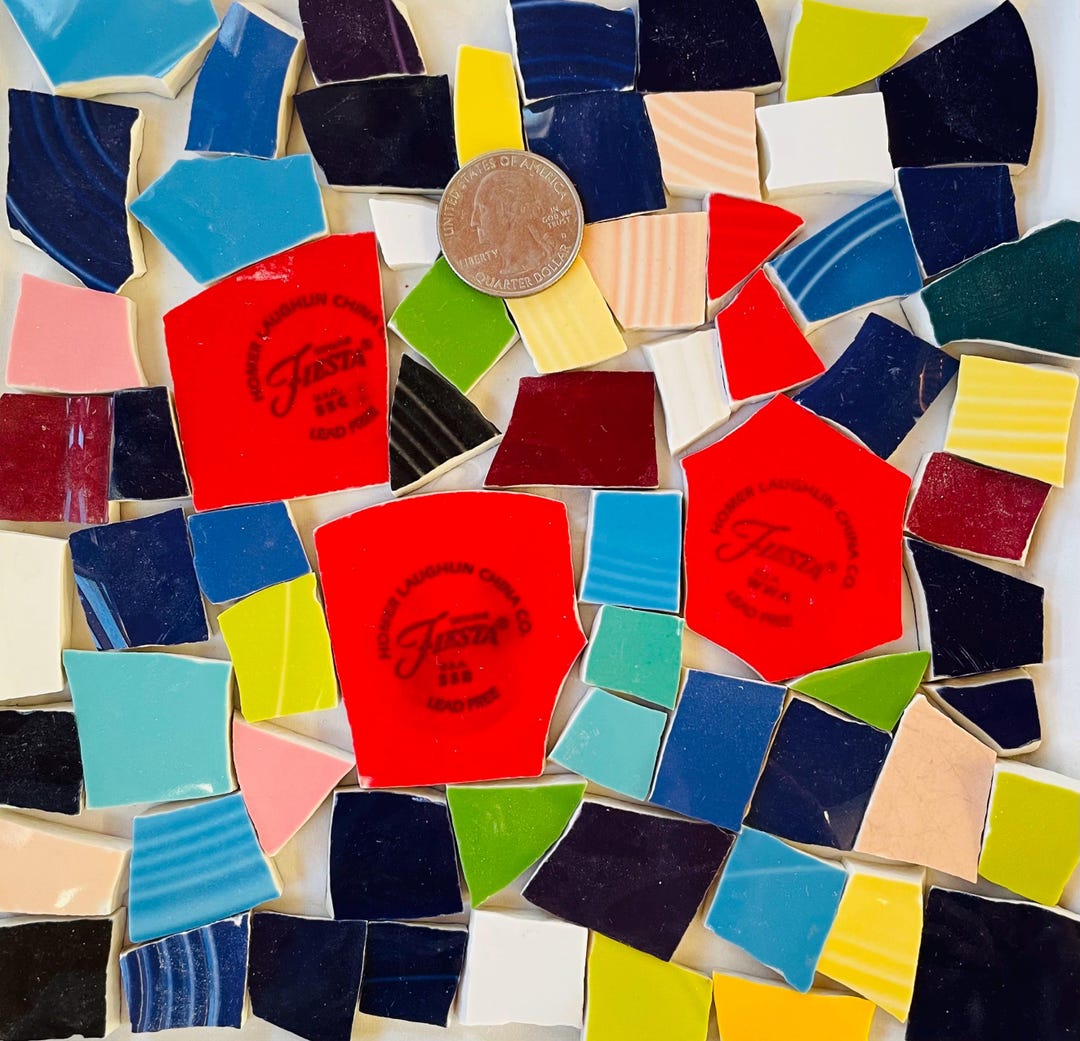 Mosaic Art and Crafts Supplies - Bright Multi-colored Broken China ...