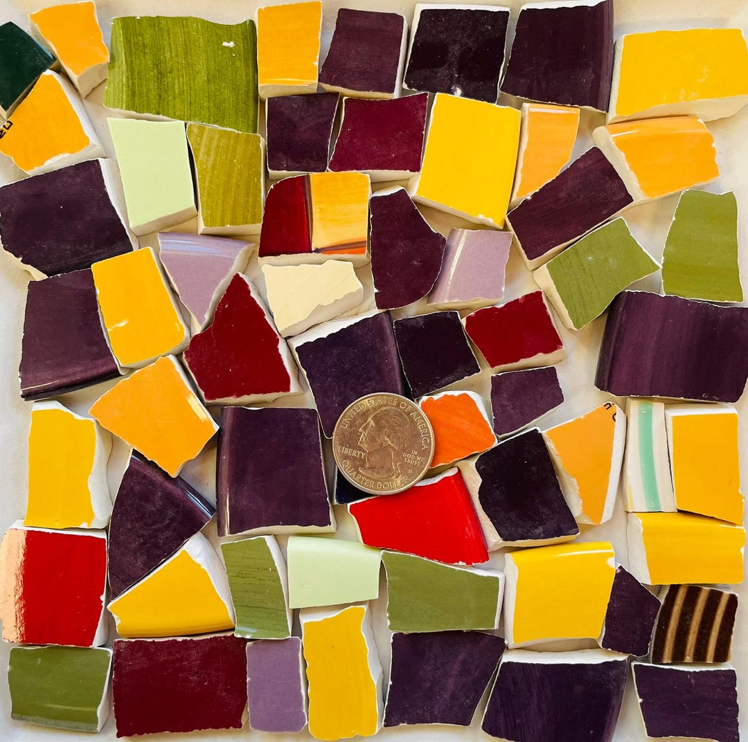 Mosaic Art and Crafts Supplies Chunky Mix Multicolored Red Purple ...