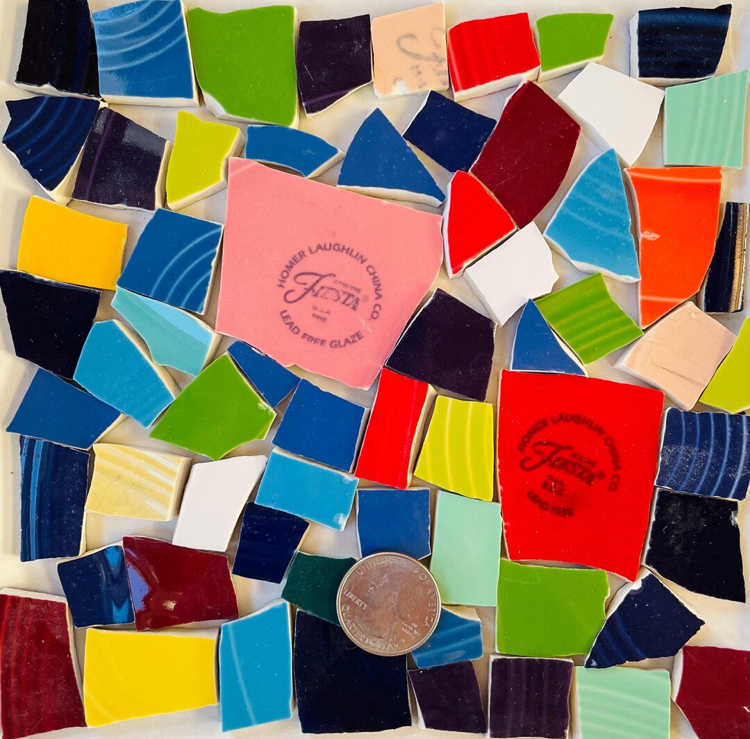 Mosaic Art and Crafts Supplies - Bright Multi-colored Broken China ...