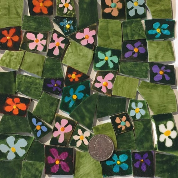 Mosaic Art and Craft Supply Recycled Broken China Tiles Colorful Hand ...