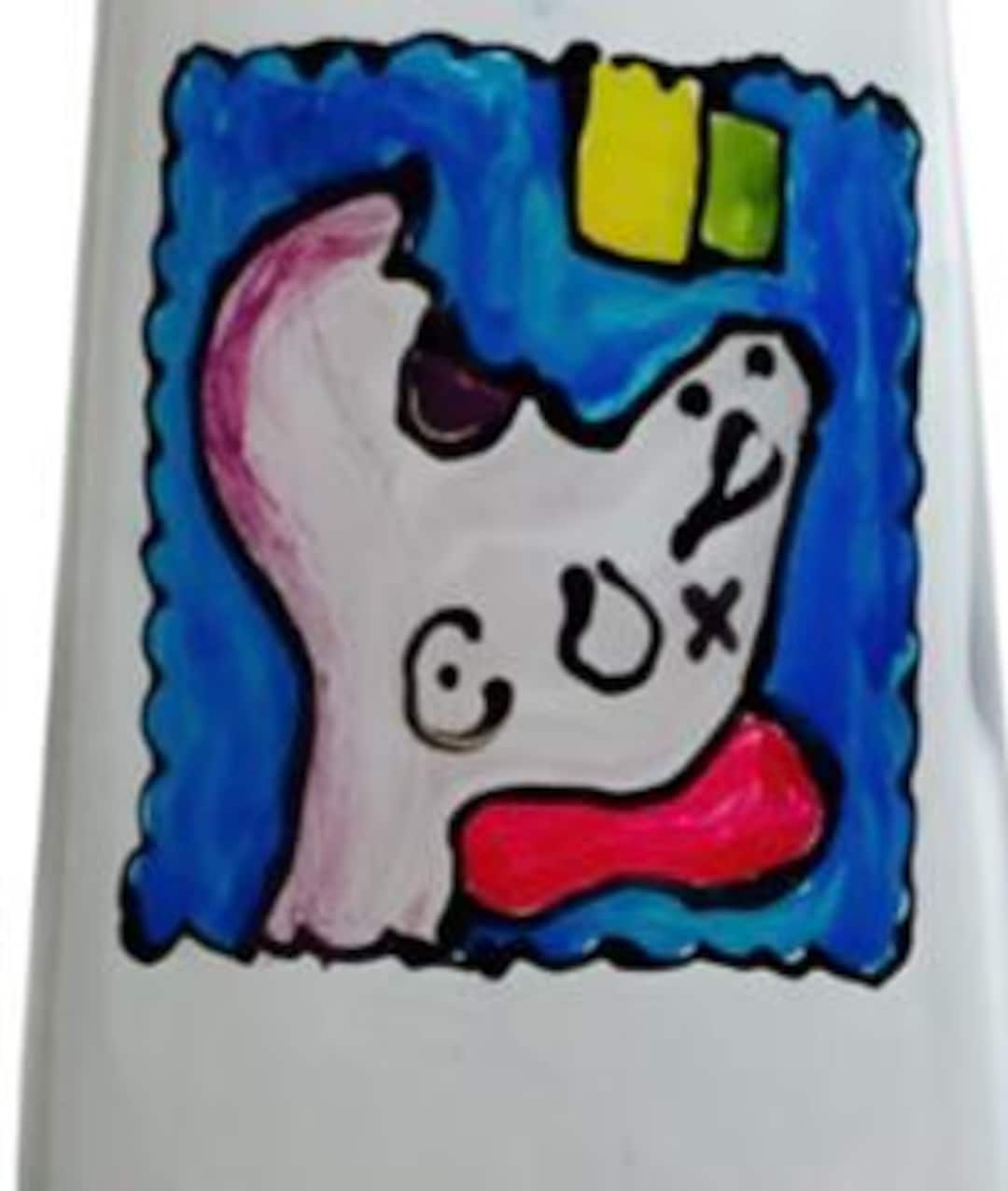 Hand Painted Champagne Flute: Abstract Modern Design, Signed ...
