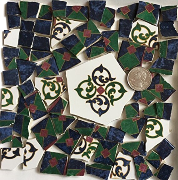 Materials Mosaic Art and Craft Supply Dark Teal Blue Green Tiles T A464 ...