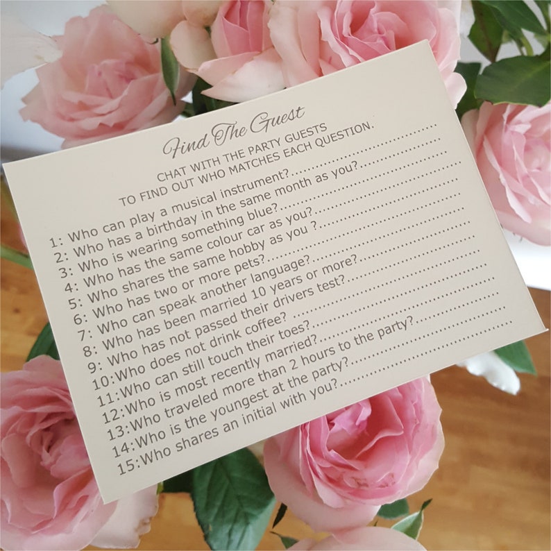 Find The Guest Who Hen Party Game Cards. Classy Hen Do Games | Etsy