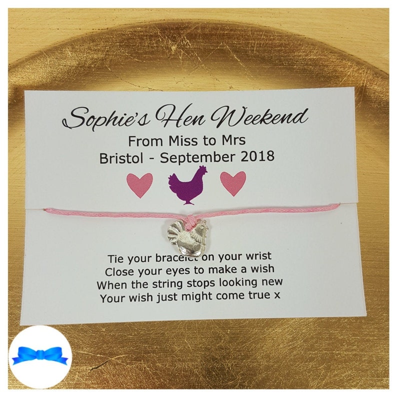 Hen Party Favour Wish Bracelet. Hen Do Gifts and Favours. Hen Do ...