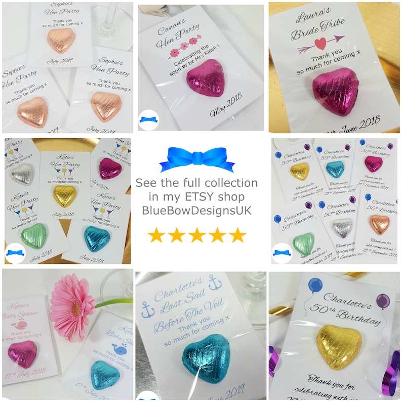 Personalised Cupcake Birthday Favours Chocolate Heart Sweets. Any Age ...