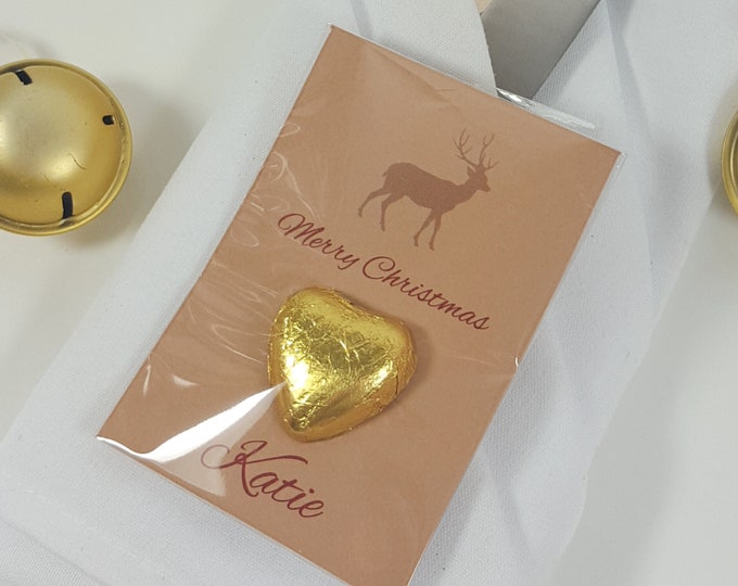 Reindeer Place Cards. Christmas Table Favours. Personalised Christmas ...