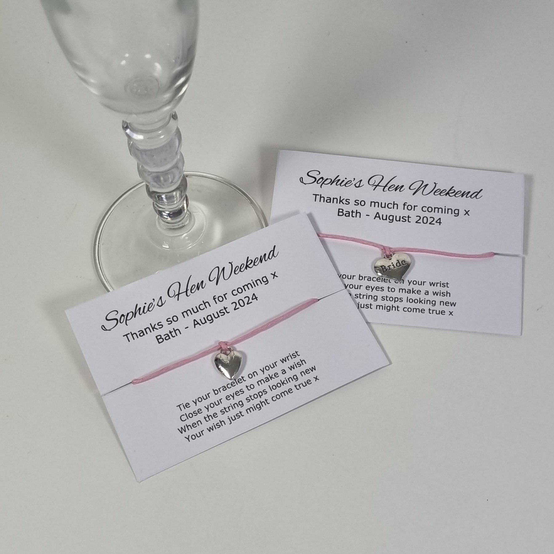 Hen Party Favour Bracelets. Heart Charm. Hen Do Gifts Favours - Etsy UK