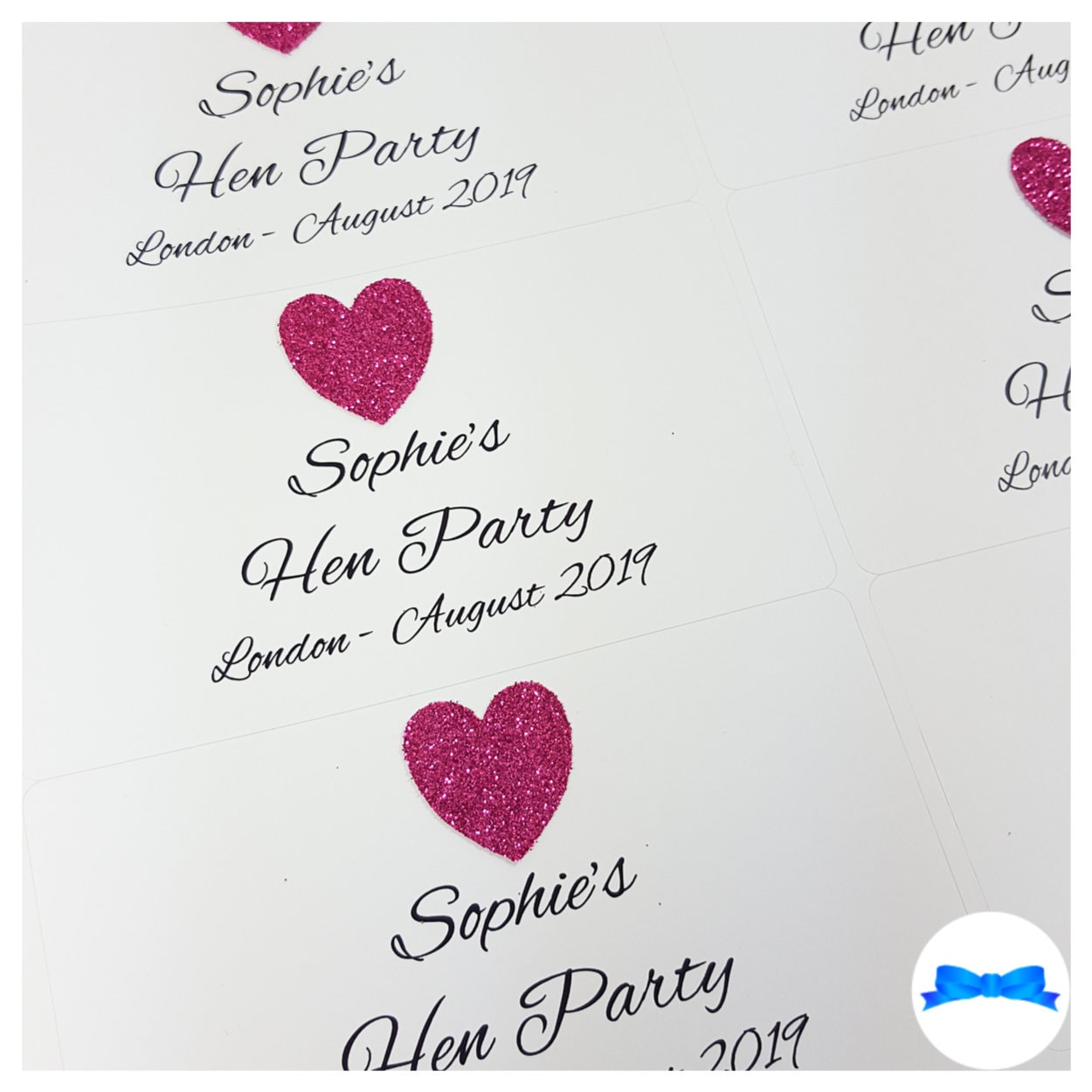 Rose Gold Hen Party Glitter Mini Bottle Labels. Hen Party Bag Stickers ...
