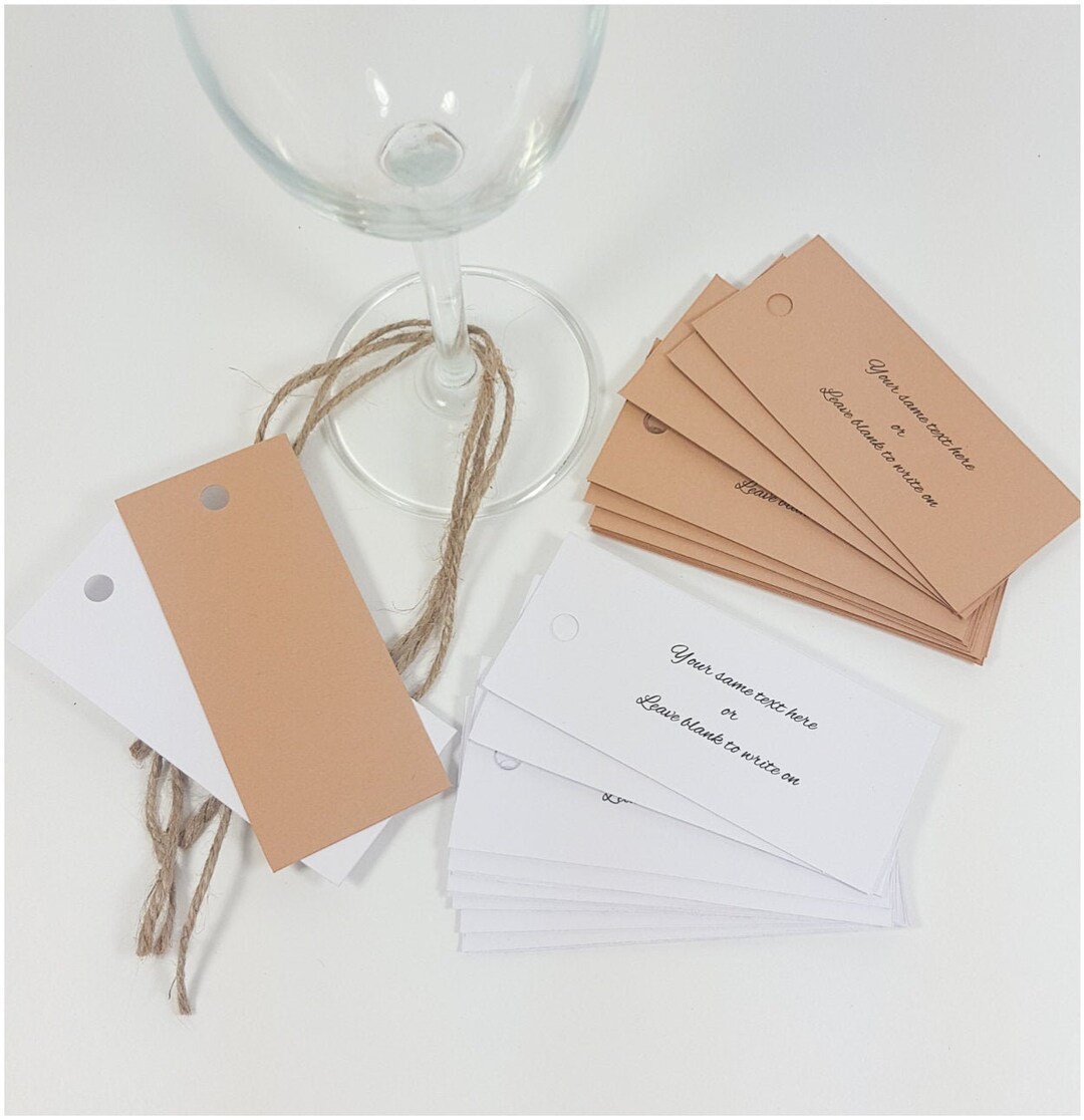 12 Blank or Personalised Small Rectangle Tags. DIY to Write on Card ...