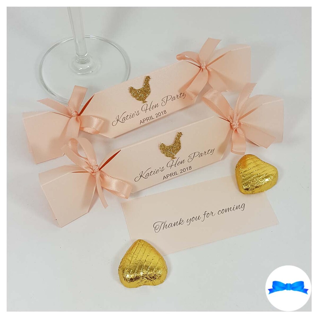 Personalised Hen Party Cracker Favours. Classy Hen Party Sweet Favours ...