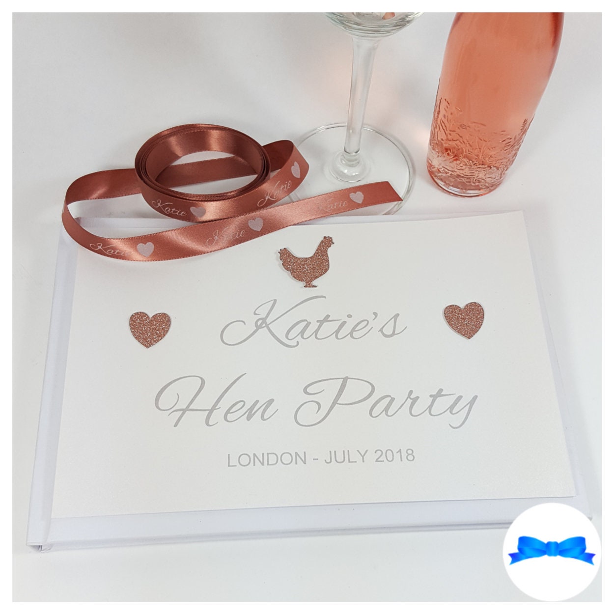 Rose Gold Hen Party Book Personalised Hen Do Guest Book - Etsy UK
