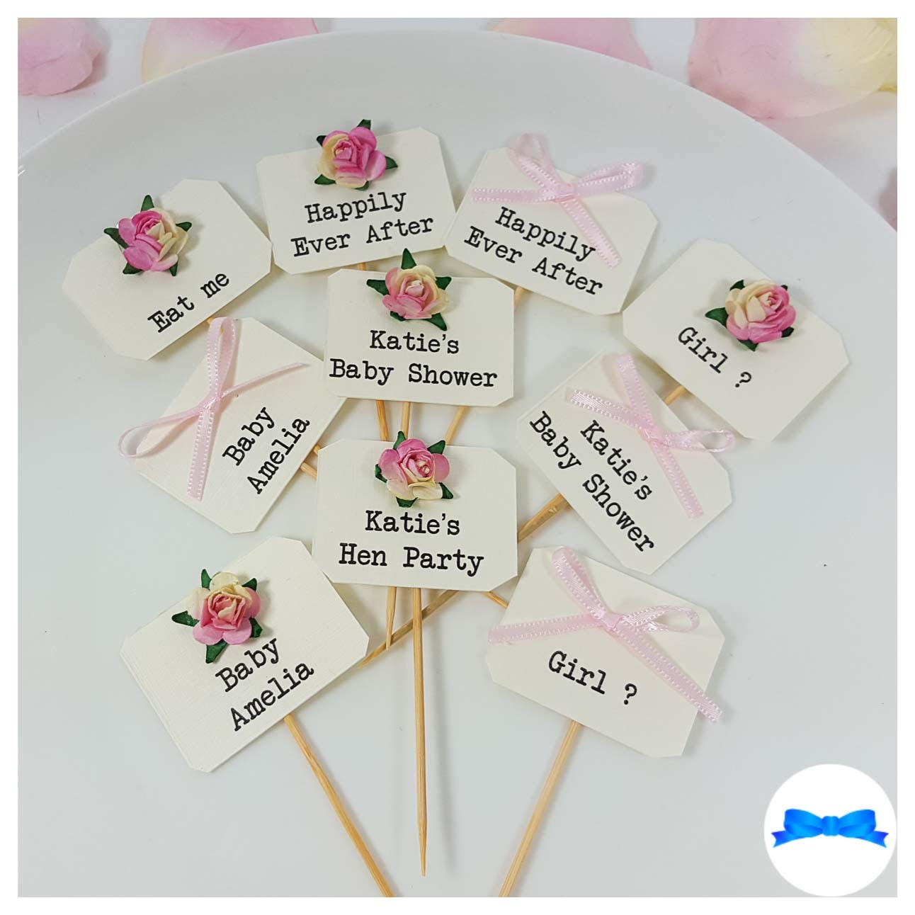 Personalised Hen Party Cupcake Toppers. Food Flag Hen Do | Etsy
